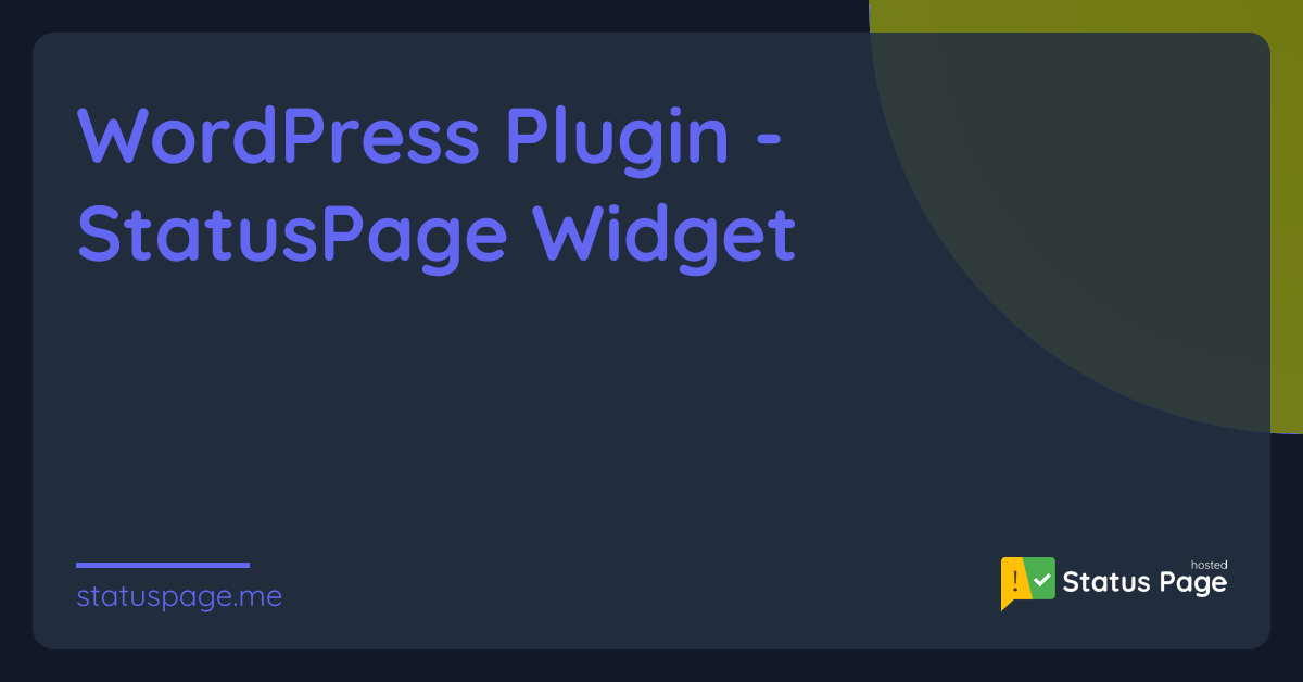 WordPress Plugin - StatusPage Widget | Status Page